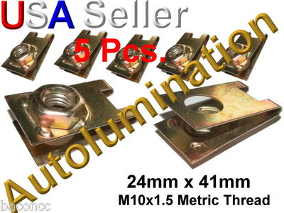 Zinc Plated U J Fold Over Clip On Floating Nut M10 x 1.5 Thread Body ...