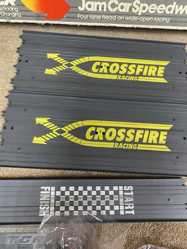 Vtg 1980 Ideal TCR Crossfire Jam 3 Race Car Speedway Slotless Set 4745 ...