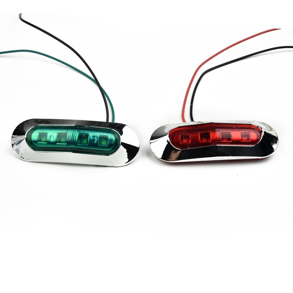 Red,Green LED Boat Navigation Light Deck Waterproof Bow Pontoon Lights ...