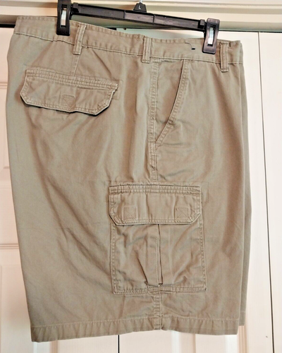 Basic Editions Men's Size 42 Khaki Cargo Shorts 6 Pocket Cotton Flat ...