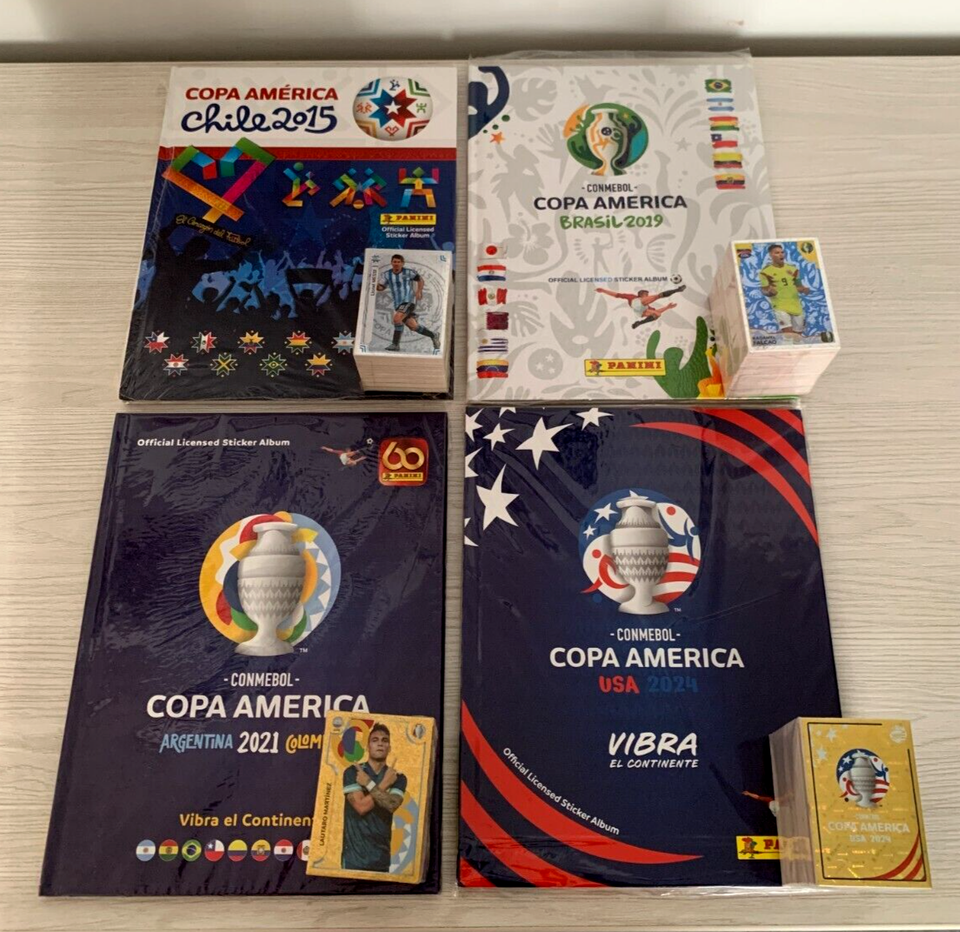 Album COPA AMERICA 2015, 2019, 2021, 2024 Hardcover Panini + Full Set ...
