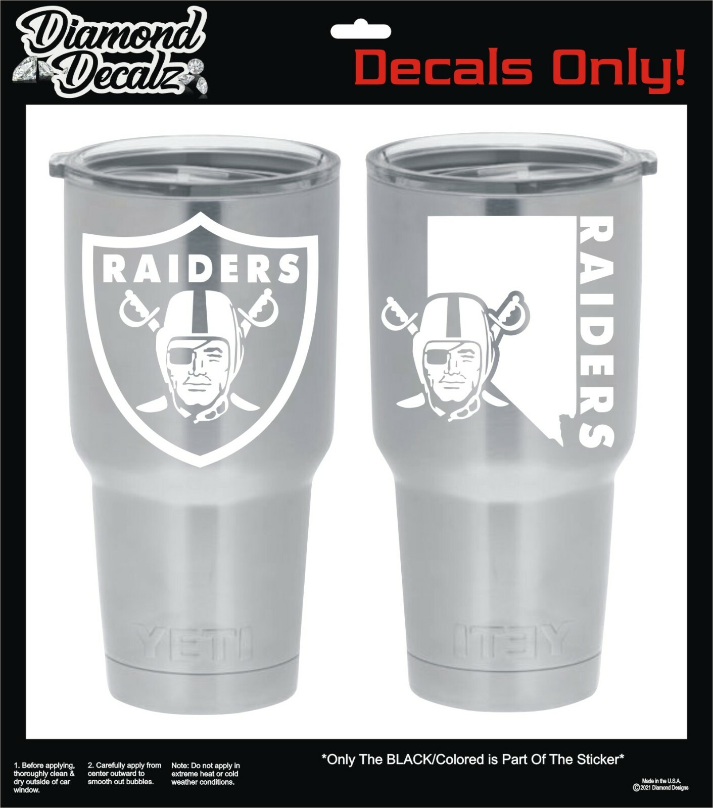 Las Vegas Raiders Nation (Set of 2) Vinyl Decal for Yeti Tumblers NFL ...