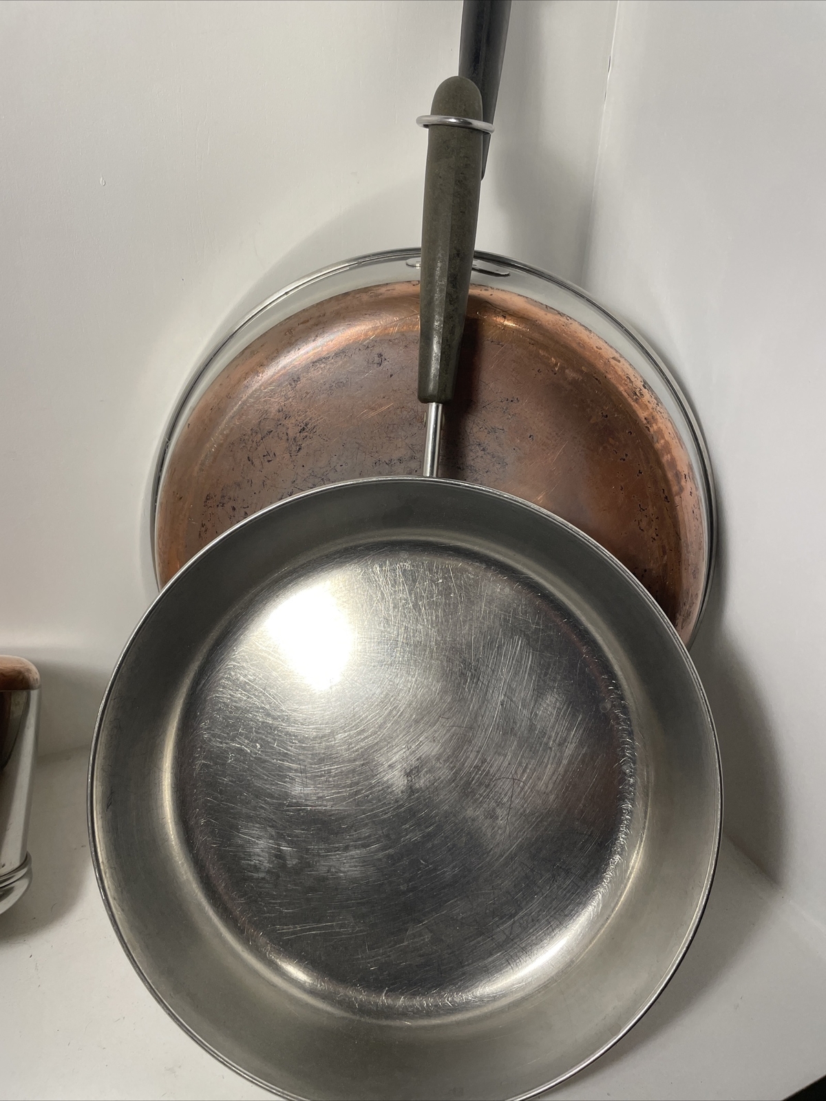VTG 1801 Revere Ware Stainless Steel Cookware Set Lot of 8 Pots & Pans ...