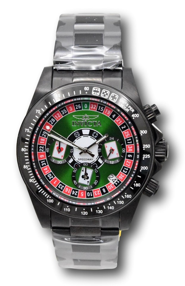 Invicta Speedway Roulette Casino Men's 40mm Black Chronograph Watch ...