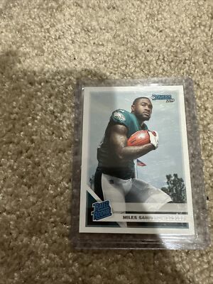 MILES SANDERS 2019 DONRUSS PHILADELPHIA EAGLES RATED ROOKIE CARD RC PSU ...