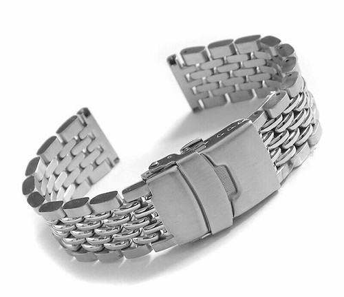 Massive Metall Uhrenarmband Reiskorn Edelstahl 19mm 20mm 21mm 22mm ...