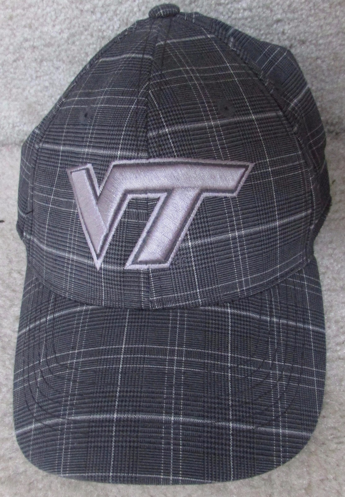 NCAA Virginia Tech Hokies Gray Plaid Hat Cap Top of the World One-Fit ...