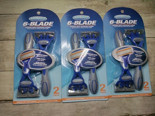 3 Packs ReliaShave 6-Blade Men's Disposable Razors Stainless Steel | eBay
