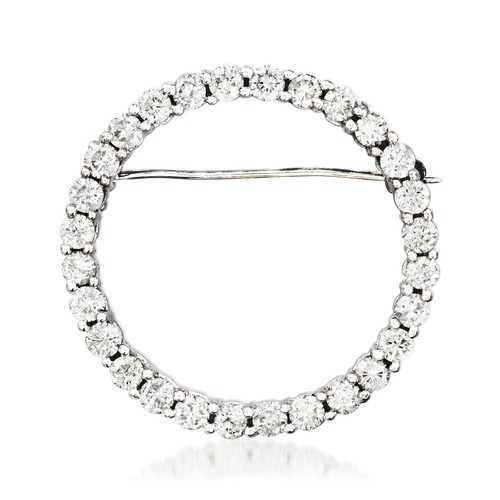 Vintage 2.25 ct. t.w. Diamond Circle Pin in 14kt White Gold | eBay