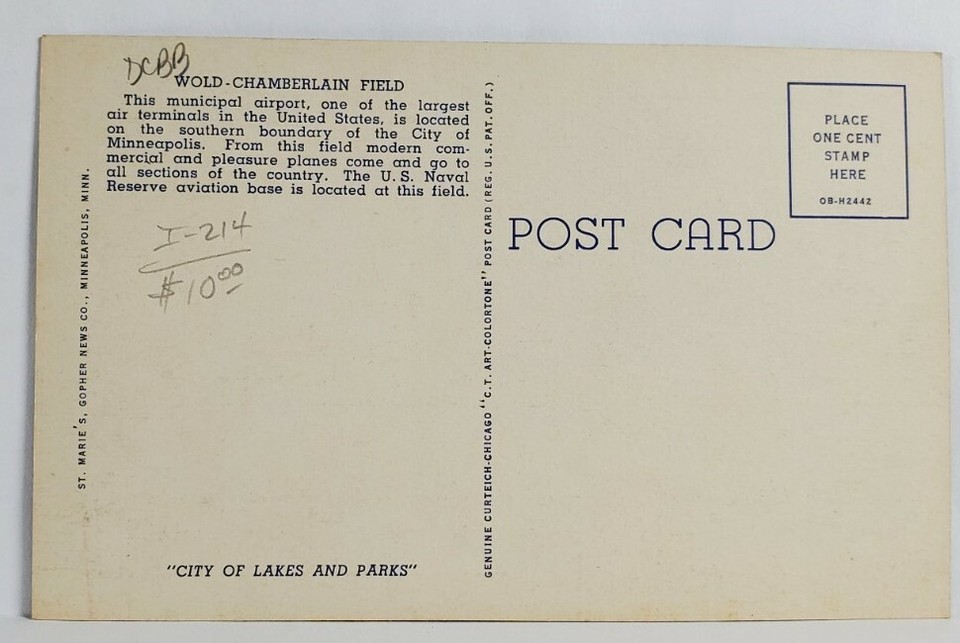Wold Chamberlain Field Minneapolis Minnesota Postcard T4 | eBay