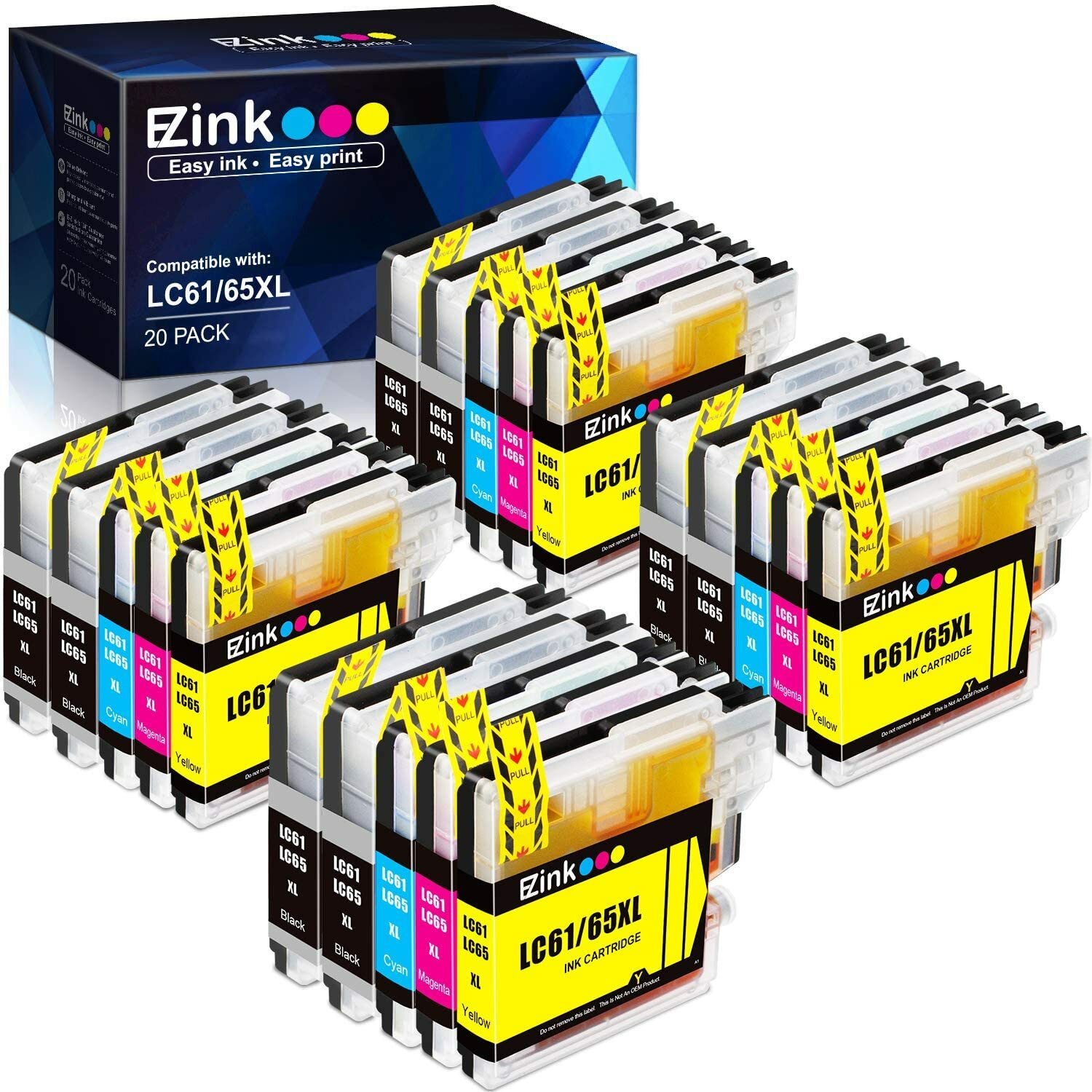 EZ ink 19 Pack Assorted Inkjet Printer Cartridges LC61/65XL (X000UP2CCZ ...