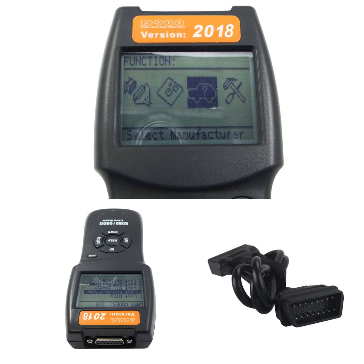 Fault Code Readers D900 Scanners OBD2 EOBD CAN Vehicle Diagnostic Tool ...