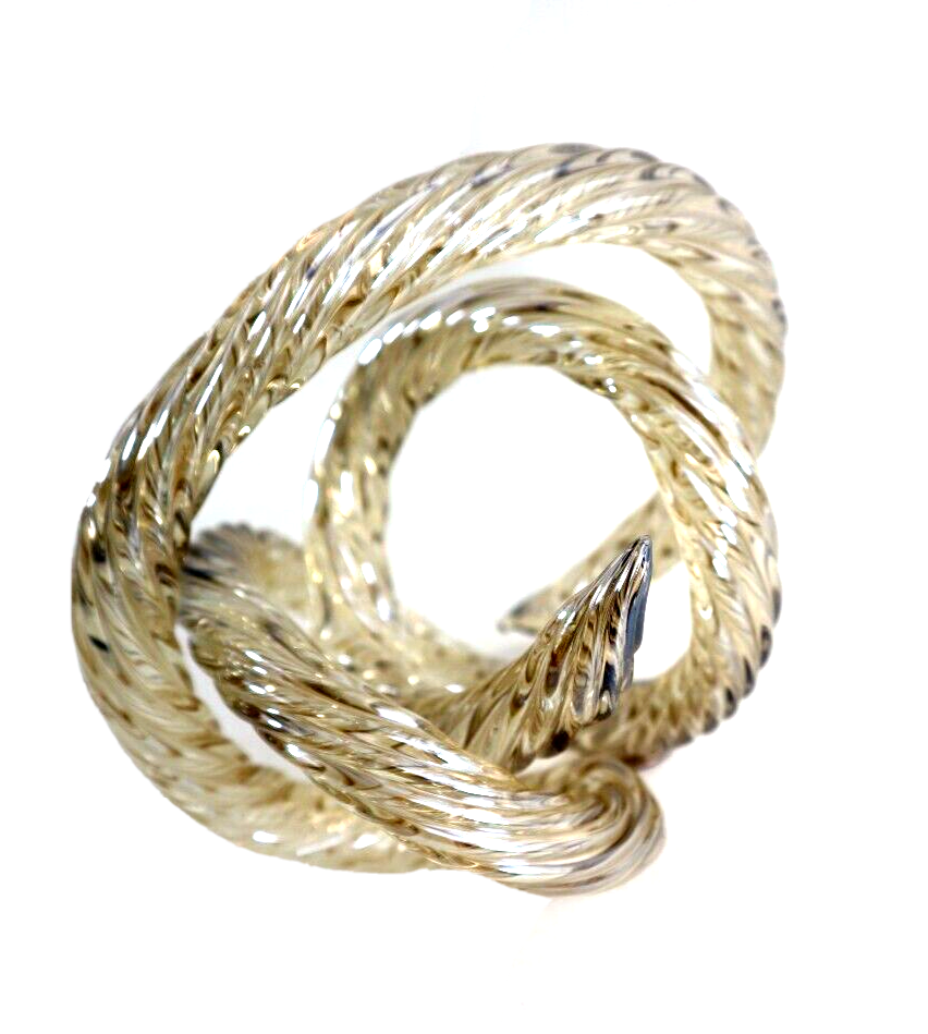 Art Glass Twisted Rope Sculpture Handmade Home Office Decor Gold Toned ...