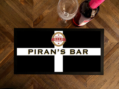 Personalised Cornish Flag Bar Runner Mat - Cornwall St Pirans Day, Home ...