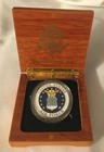 AIR FORCE CHALLENGE COIN in WOOD BOX GOLD EAGLE SEAL HONOR COUNTRY USA ...