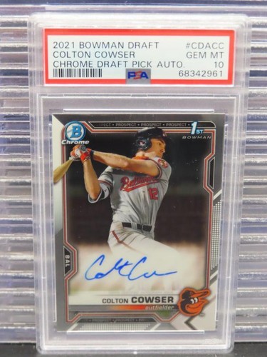 2021 Bowman Draft Colton Cowser Chrome 1st Prospect Auto #CDA-CC PSA 10 ...