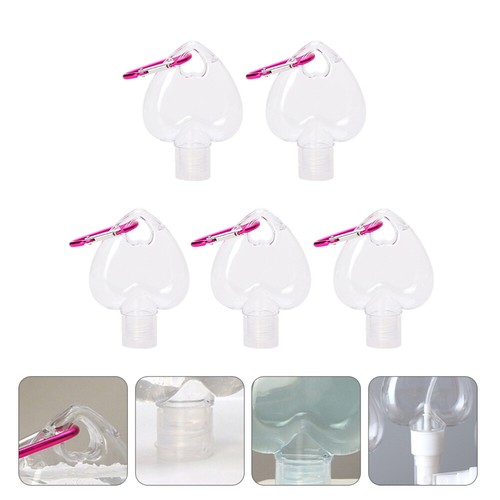 5 Pcs Empty Hook Storage Bottles Clear Lotion Containers Love Liquid | eBay