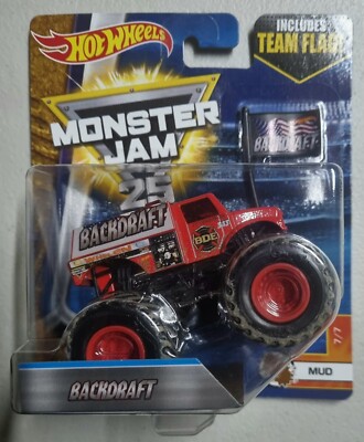 Monster Jam 25th Anniversary BACKDRAFT w' Team Flag - MUD # 7/7 | eBay UK