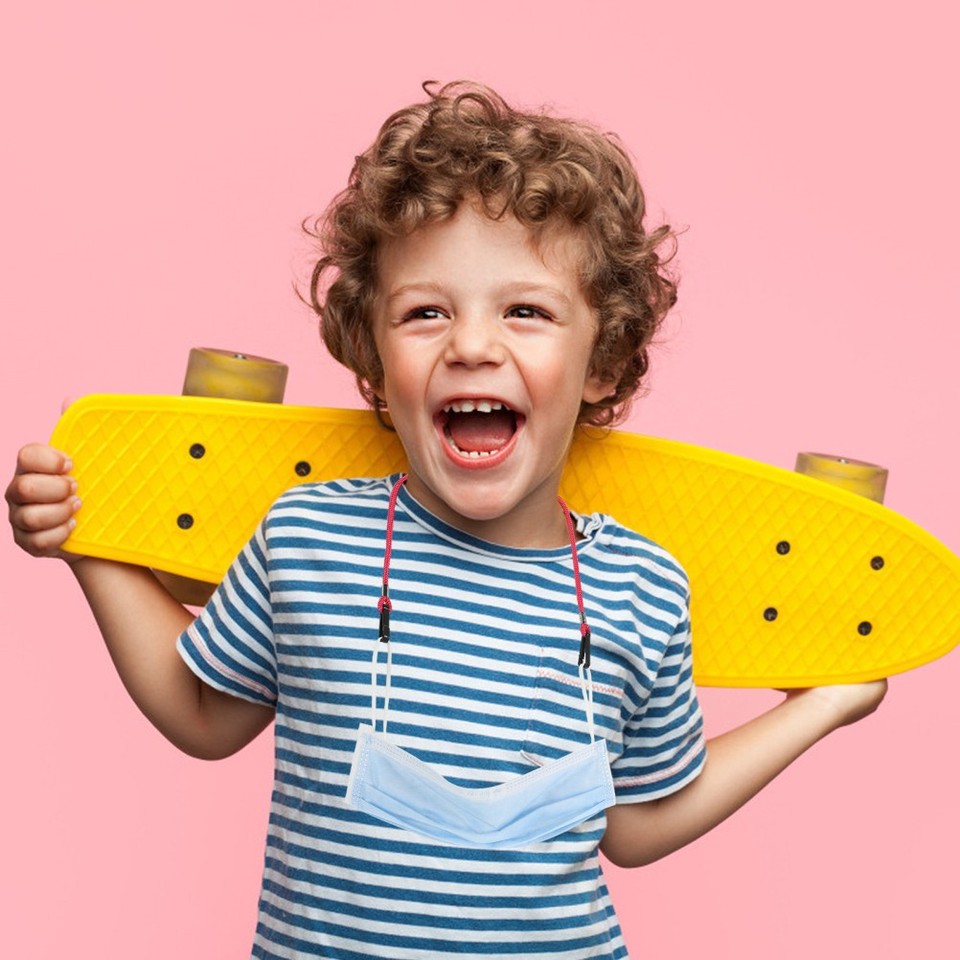 1 Set 6 Pcs Children Mask Lanyards Lovely Cartoon Anti-lost Mask ...