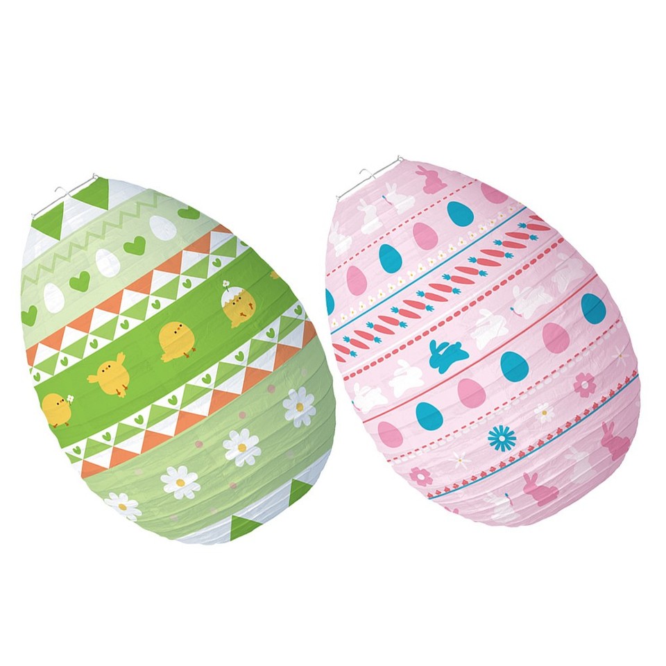 2Pcs Easter Egg Shape Lanterns Decorative Hanging Lantern Festival ...