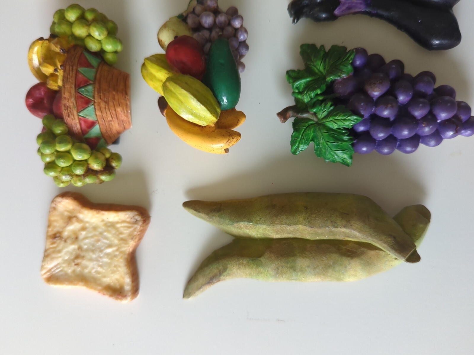 8 Vintage food fruit vegetable bread grapes banana magnets | eBay