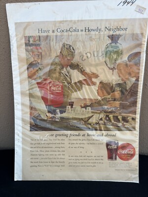 1944 COCA COLA AD ARMY SOLDIER TALKING TO YOUNG BOY ORIGINAL | eBay