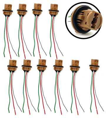 Pre-Wired 580 W21/5W T20 7443 Bulb Socket Holders LED Repair Stop Tail ...