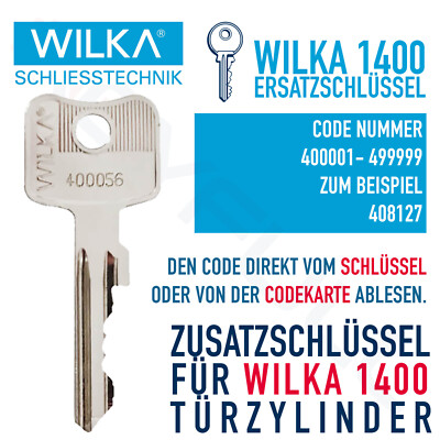 Wilka 1400 Ersatzschlüssel, Mehrschlüssel, Nachschlüssel nach Code ...