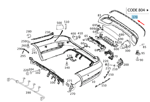 MERCEDES-BENZ E W212 Rear Bumper Trim Strip A2128854321 NEW GENUINE | eBay