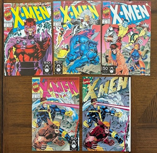 X-Men (Oct. 1991) #1 Complete Set of All Five Cover Variants, Pinups by ...