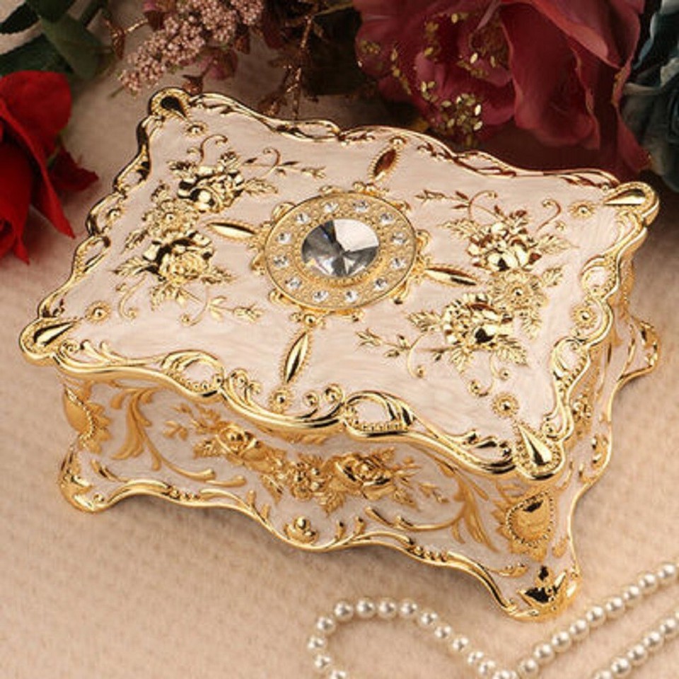 WHITE GOLD TIN ALLOY RECTANGLE MUSIC BOX ♫ BOHEMIAN RHAPSODY ♫ | eBay