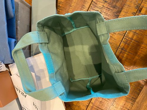 Authentic Prada Beauty Mini Canvas Tote Lunch Bag Green 2025 Novelty ...