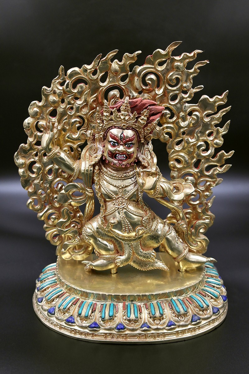 Vajrapani Mantra Tattoos Tibet Buddhism Copper 24KGold Gilt Vajrapani