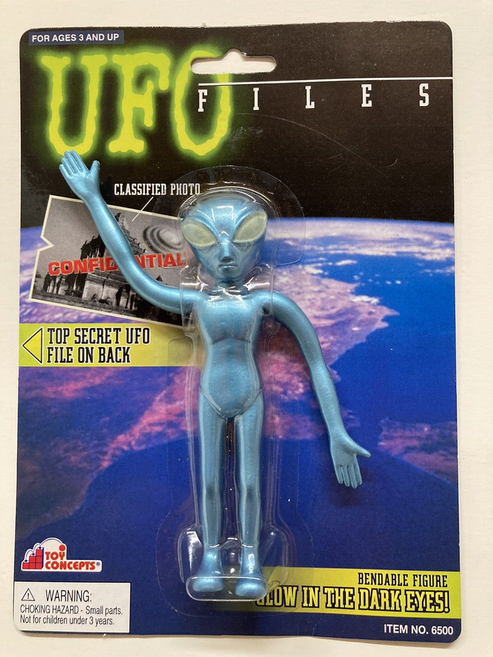 UFO Aliens Figures Bendable Poseable with glow in the dark eyes 90's | eBay