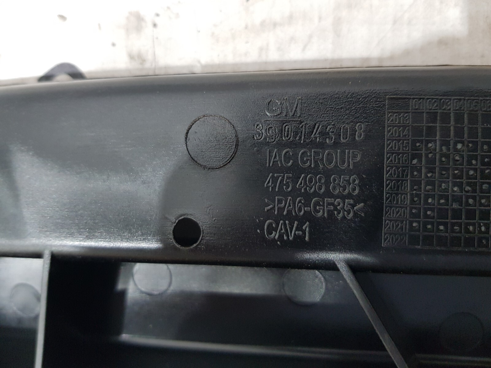 Vauxhall CORSA E Mk4 2018 Front Lower Bumper Impact Bar 39014308 for ...