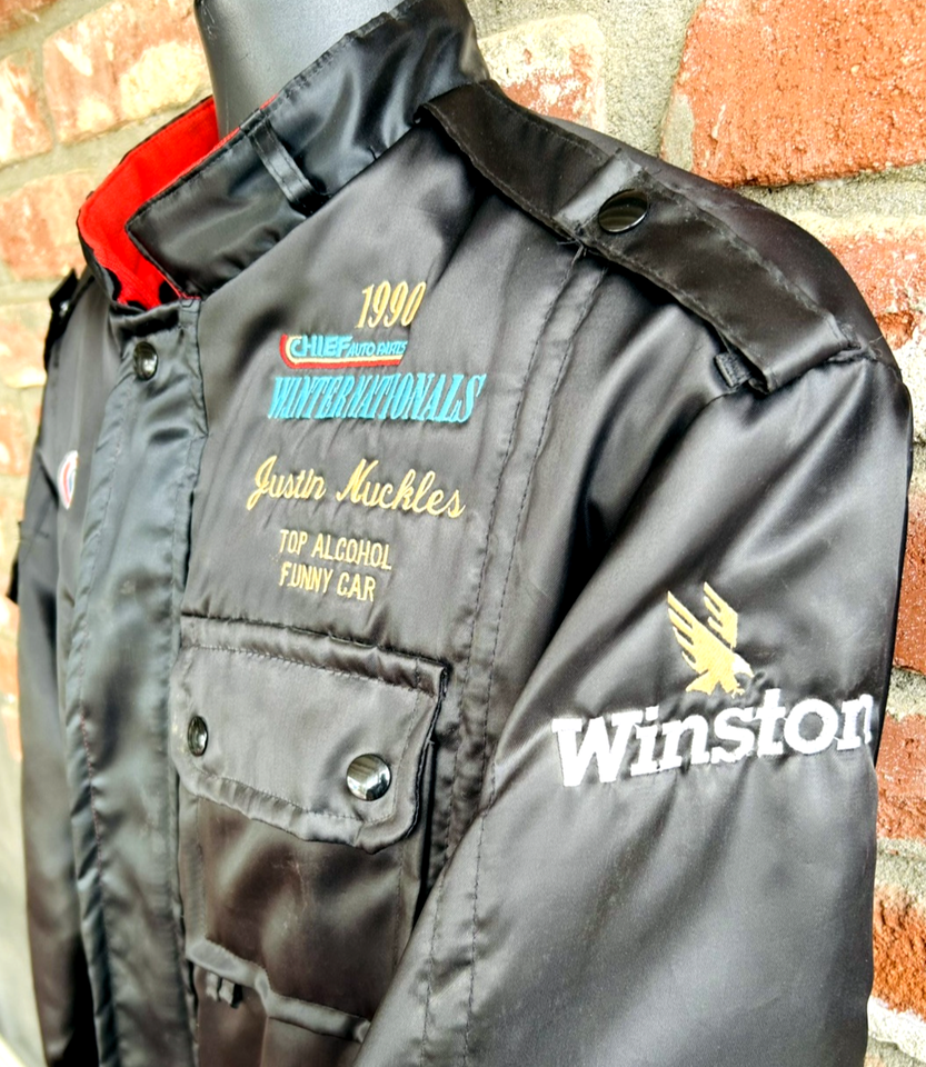 Vtg 1990 King Louie NHRA Winston WinterNationals Drag Racing Jacket ...