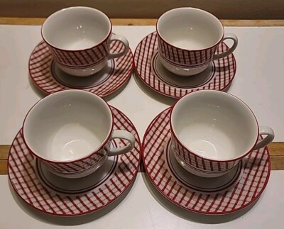 Set Of 4 Ralph Lauren ~ Wedgwood ~ Homestead ~ Cups and Saucers ...