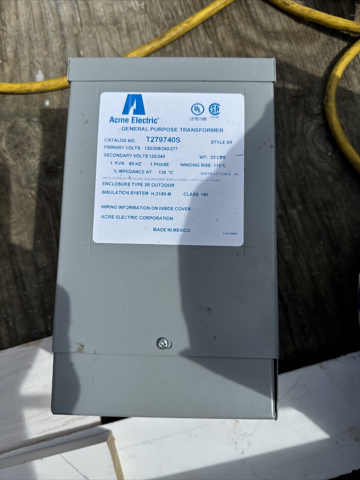 Acme Electric - T279740S Single Phase Transformer 120V AC/208V AC/240V ...