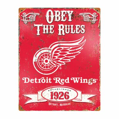 Detroit Red Wings Metal Tin Sign NHL Embossed Vintage Pub Man Cave Wall ...
