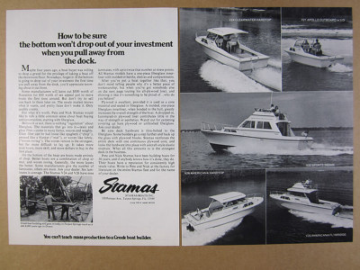 1975 Stamas Boats Hardtop Sedan Flybridge Models photos vintage print ...