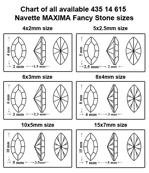 Genuine PRECIOSA 435 14 615 Navette MAXIMA Fancy Stones Crystals ...