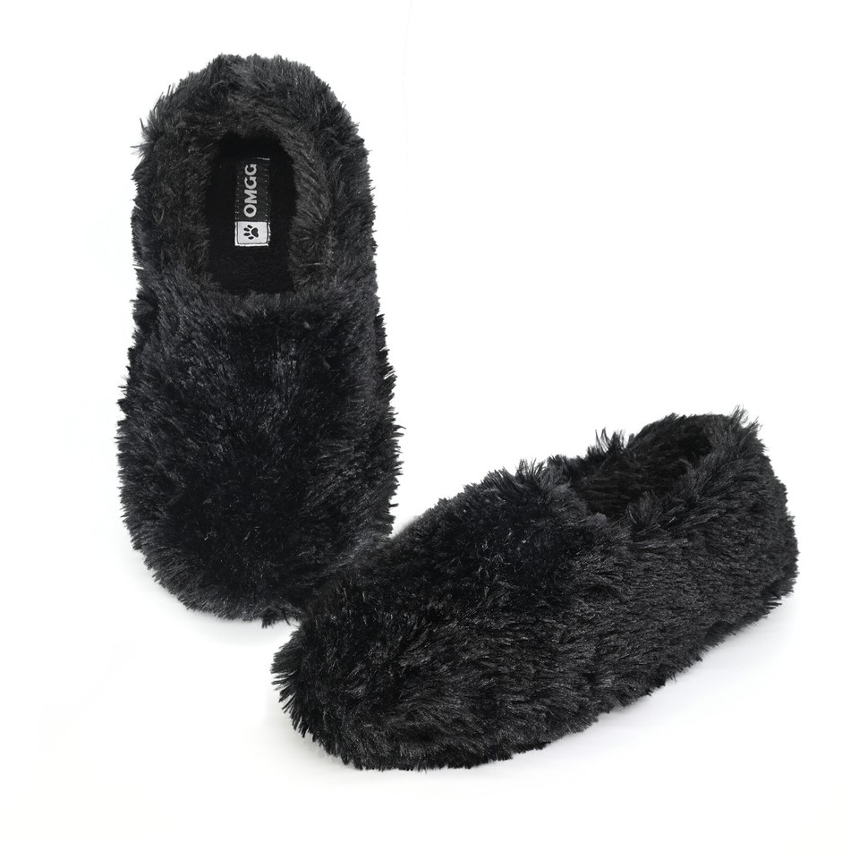 Fuzzy Winter Indoor Slippers for Women, Plush Warm Moccasin Slippers ...