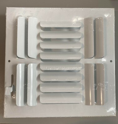 Continental Industries 8x8 Curved Blade White 3 Way Diffuser | eBay