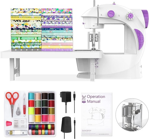 Beginner Tech Sewing Machine w/ Finger Guard, Fabric, Pedal | eBay