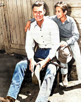 Chuck Connors The Rifleman Johnny Crawford 8x10 RARE COLOR Photo 601 ...