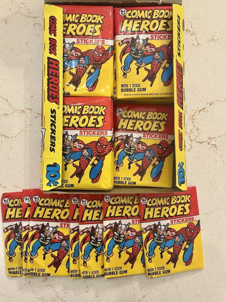 Vintage 1974 Topps Marvel Comic Book Heroes Full Clean Unopened Wax Box ...