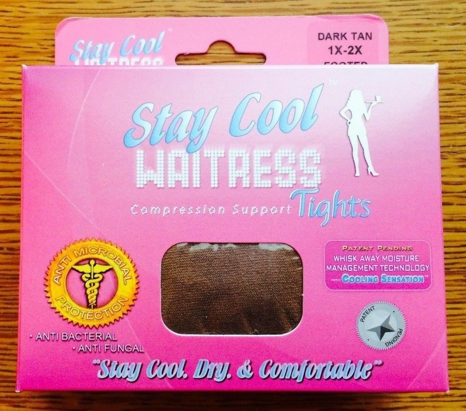TAMARA PANTYHOSE Hooters Tights Compression SUNTAN & DARK TAN B C D Q ...