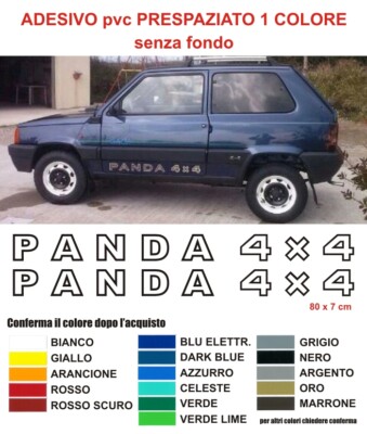 Adesivi FIAT Panda 4X4 stickers scritte sottoporta decals sportelli ...