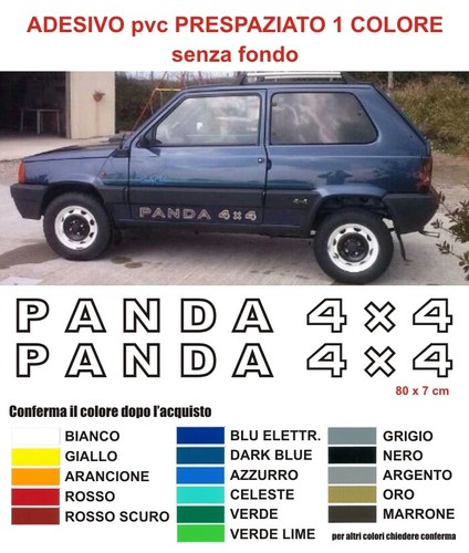 Adesivi FIAT Panda 4X4 stickers scritte sottoporta decals sportelli ...