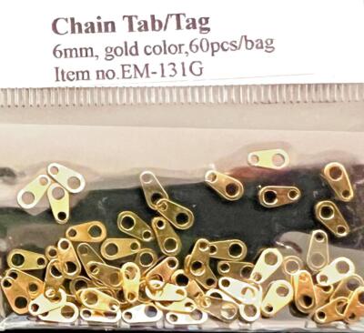 240X 24K Gold Plated Chain Tab 6 mm Bracelet Necklace Ends Jewelry ...